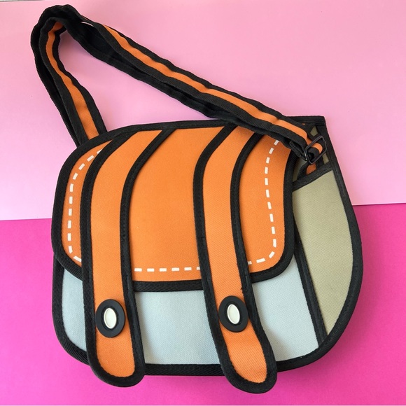 Bags | Orange Messenger Bag 2d Comic Cartoon Drawing Jump Style ...